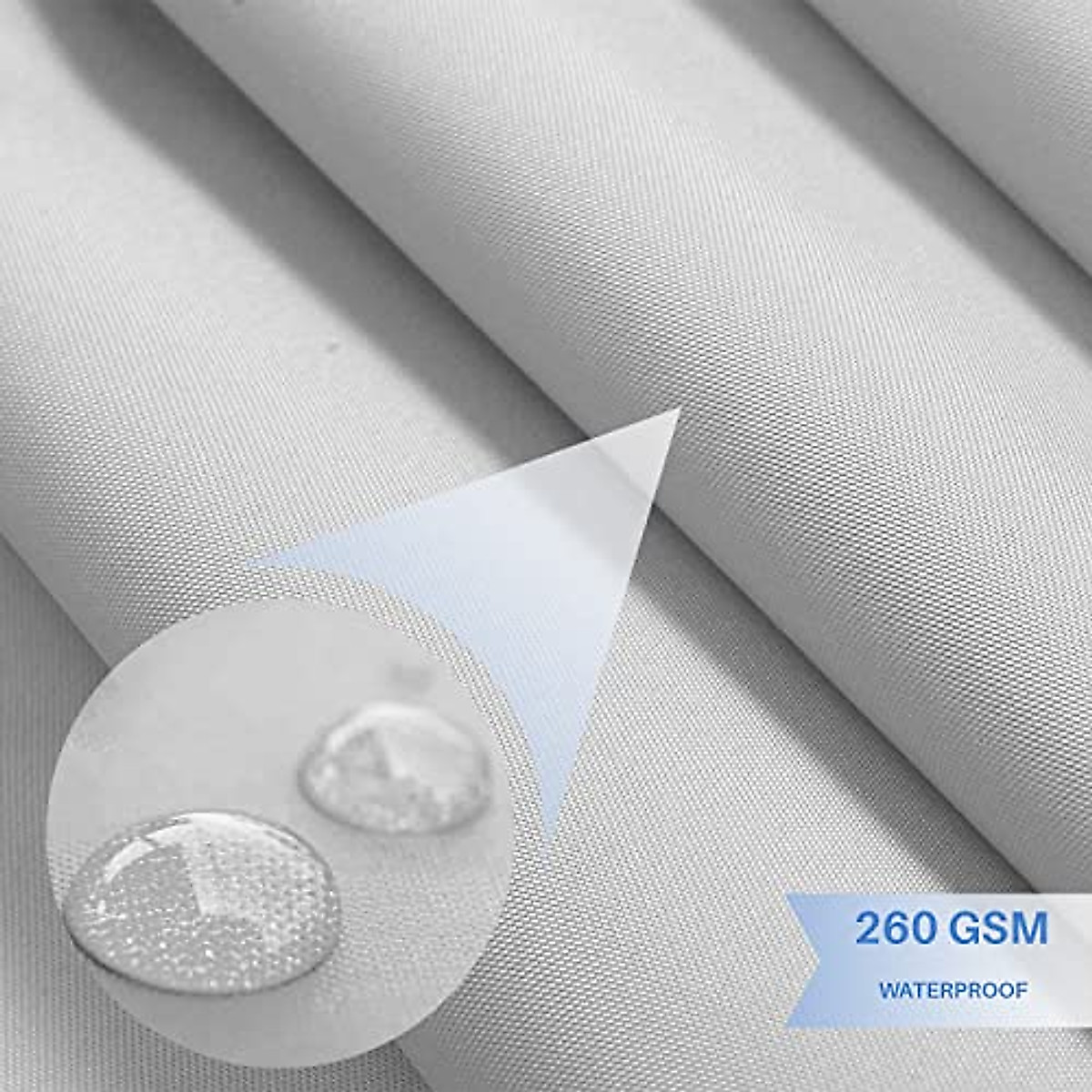 E&K Sunrise Light Gray 6' x 8' Waterproof Sun Shade Sail UV Resistant Block Durable Awning Fabric Cloth Screen for Outdoor Patio Lawn Garden with Hardware Kits -Customized