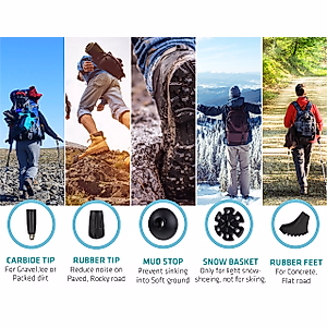 TREKOLOGY Trek-Z Collapsible Hiking & Trekking Poles - Balance Support for Seniors, Women, and Men, 2pc Per Set