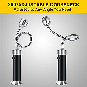 Barbecue Grill Lights, BBQ Accessories for Outdoor Grill with Magnetic Base, Super Bright LED, 360 Degree Flexible Gooseneck, Water and Heat Resistant, Batteries Included - Pack of 2