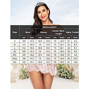 Avidlove Women Lingerie Lace Babydoll V Neck Sleepwear Strap Chemise(Pink,Large)