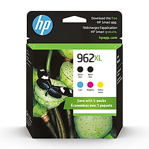 HP 962Xl / 962Xl (6Za57an) Ink Cartridges (Cyan Magenta Yellow Black) 5-Pack in Retail Packaging