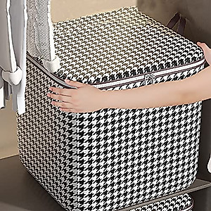 RnemiTe-amo Clothes Organizer Storage Bags, 180L Foldable Blanket Storage Bags with Durable Handles Thick Fabric for Organizing Bedroom, Closet, Clothing, Comforter,Bedding, Sturdy Zippers (180L)