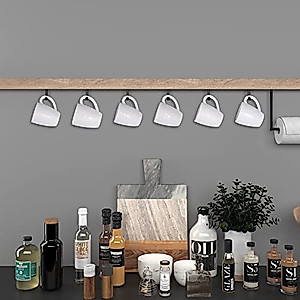 Hoikwo Gifts Mugs, White Stylish Coffee Mugs Set of 6, 11.8 Oz White Ceramic Stoneware Different Patterns Mugs Cups with Handle for Coffee, Tea, Cocoa, Milk, Compatible with Various Kitchen