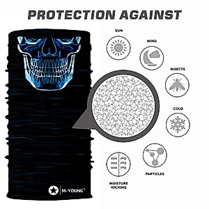 Skull Face Mask Bandanas, Neck Gaiter, Headwear, Magic Scarf, Headband for dust Sun Wind