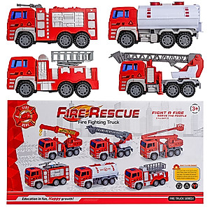 Altoi Fire Truck Toy for Kids and Toddlers- Kids Toy Trucks for Pretend Play- Fire Rescue Toy- Fire Fighting Truck Toys- Vehicle Toys