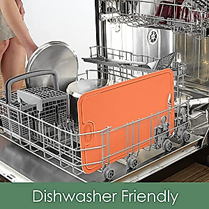 Gintan TPU Cutting Board, BPA-Free, With Knife and Juice Groove,Scratch Resistant Flexible Cutting Boards for Kitchen, Dishwasher Safe, Easy-Grip Handle, Non-Slip