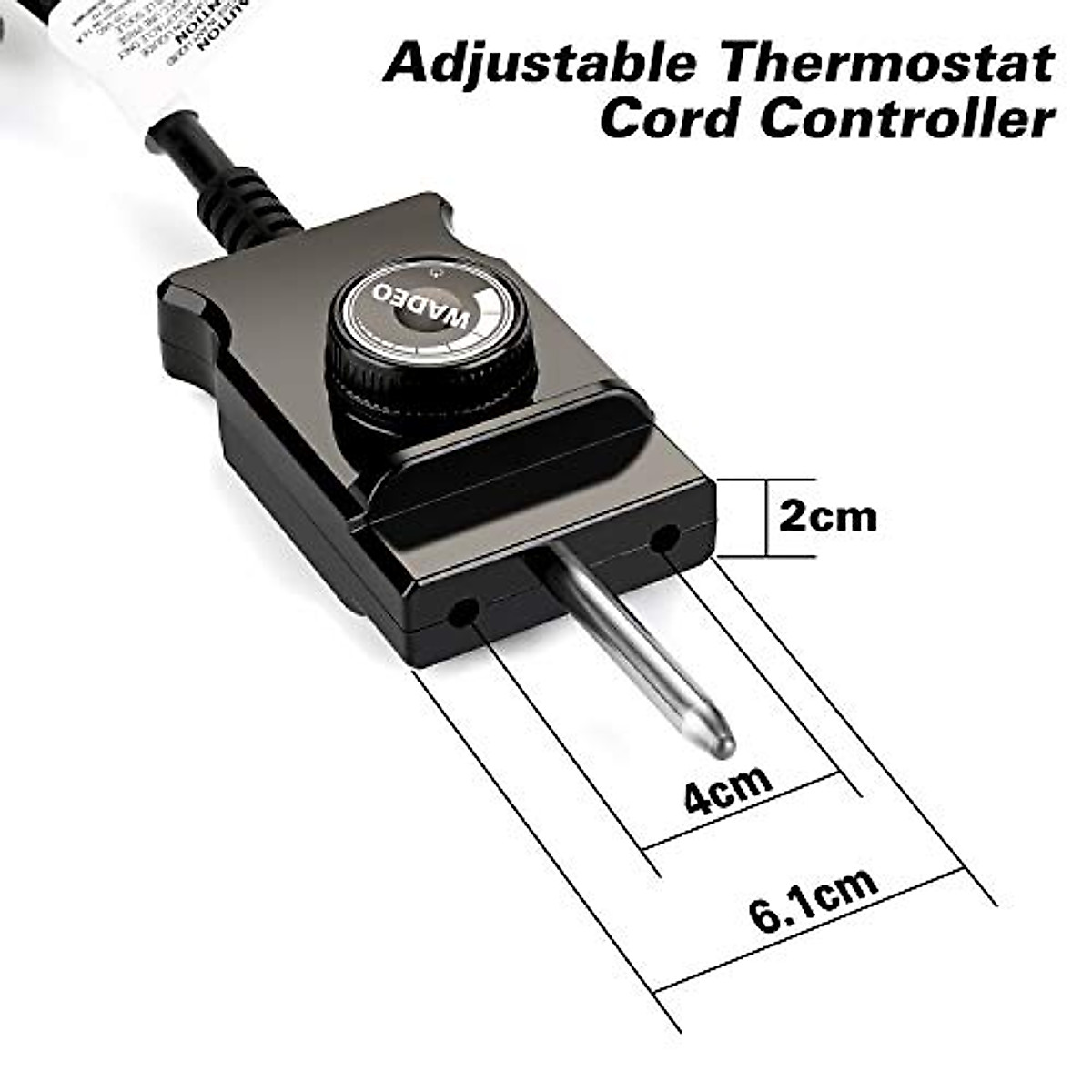 WADEO Electric Smoker and Grill Heating Element Replacement Part with Adjustable Thermostat Cord Controller, 1500 Watt Heating Element for Masterbuilt Smokers & Turkey Fryers