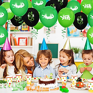 40 PCS Reptile Swamp Birthday Party Balloons Decorations Jungle Wild One Party Decorations Safari Animals Lizard Snake Turtle Alligator Themed Balloons for Kids Birthday Baby Shower Party Supplies
