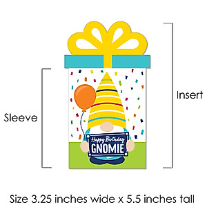 Big Dot of Happiness Gnome Birthday - Happy Birthday Party Money and Gift Card Sleeves - Nifty Gifty Card Holders - Set of 8