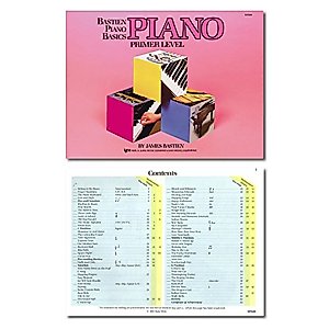 Bastien Piano Basics Primer Level Learning Set by Bastien - Lesson, Theory, Performance, Technique & Artistry Books & Juliet Music Piano Keys 88/61/54/49 Full Set Removable Sticker