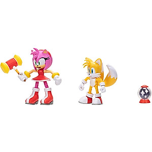 Sonic the Hedgehog Sonic 4" Action Figure 2 Pack - Modern Tails & Modern Amy