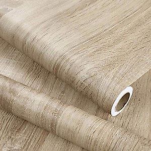 Light Grey Rustic Wood Grain Film Wall Paper Dresser Shelf Drawer Liner Vinyl Covering Table Desk Sticker,15.8inch by 79inch