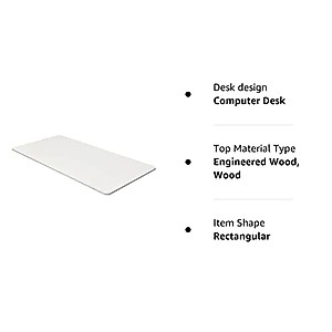 Tangkula 55 x 28 Inches Universal Relevance Table Top, Solid 1 Piece Wooden Desktop for Height Adjustable Electric Standing Desk Frame, Rectangular Countertop for Stand Up Desk (White)
