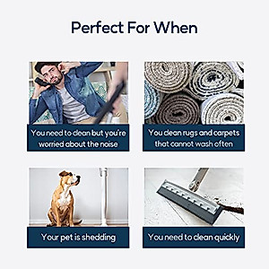 UpgradeWith Sweeping Broom 3 Detachable Rods | Multifunctional Silicone Broom - Floor & Carpet Sweeper, Dog & Pet Hair Remover| Extendable, Hangable, Washable (2 Steps Extension)