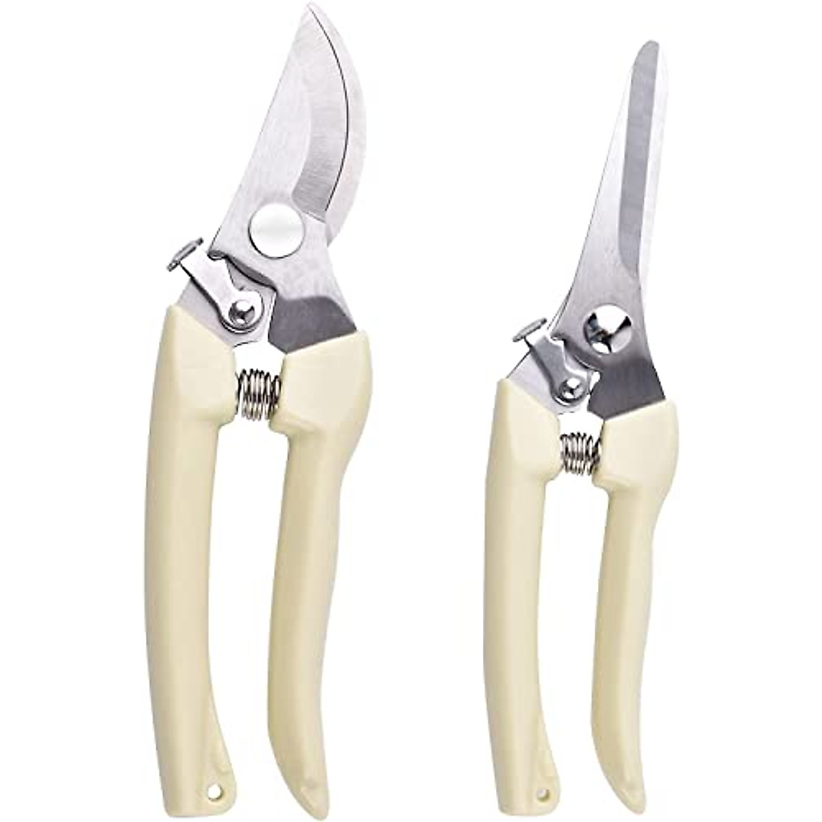 Pruning Shears Garden Scissors, Precision Bud Trimmer, Stainless Steel Blades, Shock-Absorbent Spring for Plant Trimming, Orchid Bark, Weed, Bonsai, Indoor or Outdoor Gardening Trimmer (2PC)