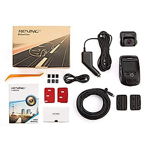 Rexing V1P 3rd Generation Dual 1080p Full HD Front and Rear 170 Degree Wide Angle Wi-Fi Car Dash Cam with Supercapacitor, 2.4" LCD Screen, G-Sensor, Loop Recording, Mobile App