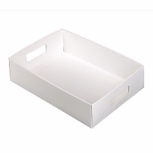 15-Pack 13" X 9" X 3" White Blyss Cookie Crate,Sturdy Cookie Serving Tray Great for Party Platters,Natural White Paper Cardboard Tray use for Packaging and Hold Cookies,Take Out Container,Pack of 15