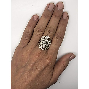 Dabble Seed of Life Ring Sterling Silver 925 Sacred Geometry Flower of Life Yoga Jewelry (6)