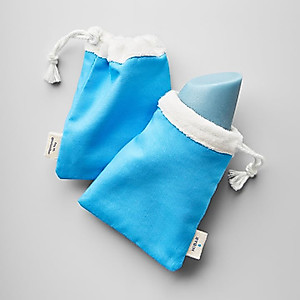 HIBAR Travel Pouch 2 Pack, Shampoo and Conditioner Bar Travel Bag, Portable Terry Cloth Drawstring Bag, Lightweight Sustainable On-The-Go Holder Case, Quick Dry, Fits 1 Bar