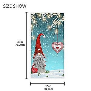 QUGRL Gnome Christmas Hand Towels Valentines Soft Quality Premium Washcloths Kitchen Dish Towels Bathroom Decor for Guest Hotel Spa Gym Sport 30 x 15 inches