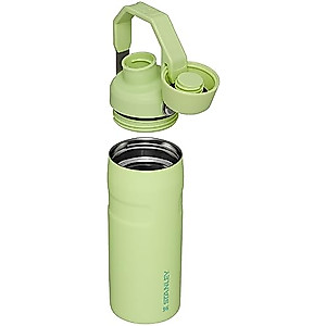 Stanley IceFlow Fast Flow Water Bottle 16 oz | Angled Spout Lid | Lightweight and Leakproof for Travel and Sports | Insulated Stainless Steel | BPA-Free | Citron