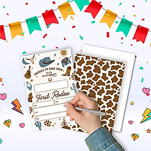 Grapehiker Unisex-Adults Birthday Party Invitation Set, 20 Cards with Envelopes, Multicolor, Includes Horizontal Lines for Writing Details