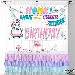 Unicorn Honk Its My Birthday Yard Sign - Big 72x40 Inch Honk Wave and Cheer Birthday Banner | Unicorn Birthday Banner Quarantine Drive By Birthday Decorations | Unicorn Birthday Decorations for Girls