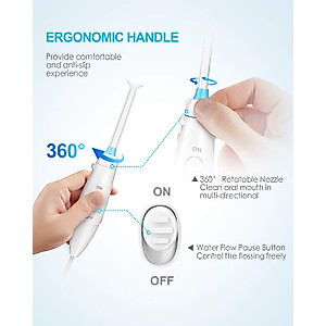 Water Flosser for Braces Teeth Cleaning, 600ML Teeth Cleaner, Professional Electric Dental Oral Irrigator with 10 Water Pressure Levels, 7 Jet Tips