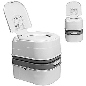 TPS Power Sports Portable Toilet Flushing Splash-Free Dumping Camping Toilet Anti-Leak Water Pump Large Capacity Waste Tank Travel Toilet Quick and Easy Setup