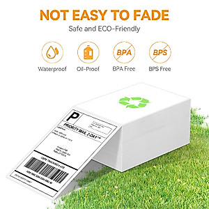 LabelMore 4x6 Thermal Shipping Labels, 2000 Fanfold Thermal Printer Labels with Perforations, White Mailing Postage Labels Compatible with Rollo, Zebra Thermal Printer, Smoothly Printing