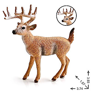 8PCS Deer Toys Forest Animals Figures Toys Woodland Animal Figurines Set Anteater Figurine Beaver Figure Squirrel Monkey Rabbit Fox Deer Model Christmas Party Deco Cake Topper