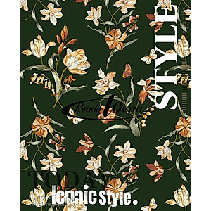 Dimoon 78.7"x16.1" Floral Wallpaper Peel and Stick Dark Green Contact Paper Golden Thicken Waterproof Leaf Flower Vintage Self Adhesive Removable Wallpaper for Bedroom Shelf Liner Decal Vinyl Roll