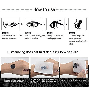 Mascara Lash 4D Mascara Waterproof Fiber Mascara Liquid Lash Mascara Thick Eyelash Long Lasting Smudge-Proof with 360 Degrees Spiral Brush(1 PCS)