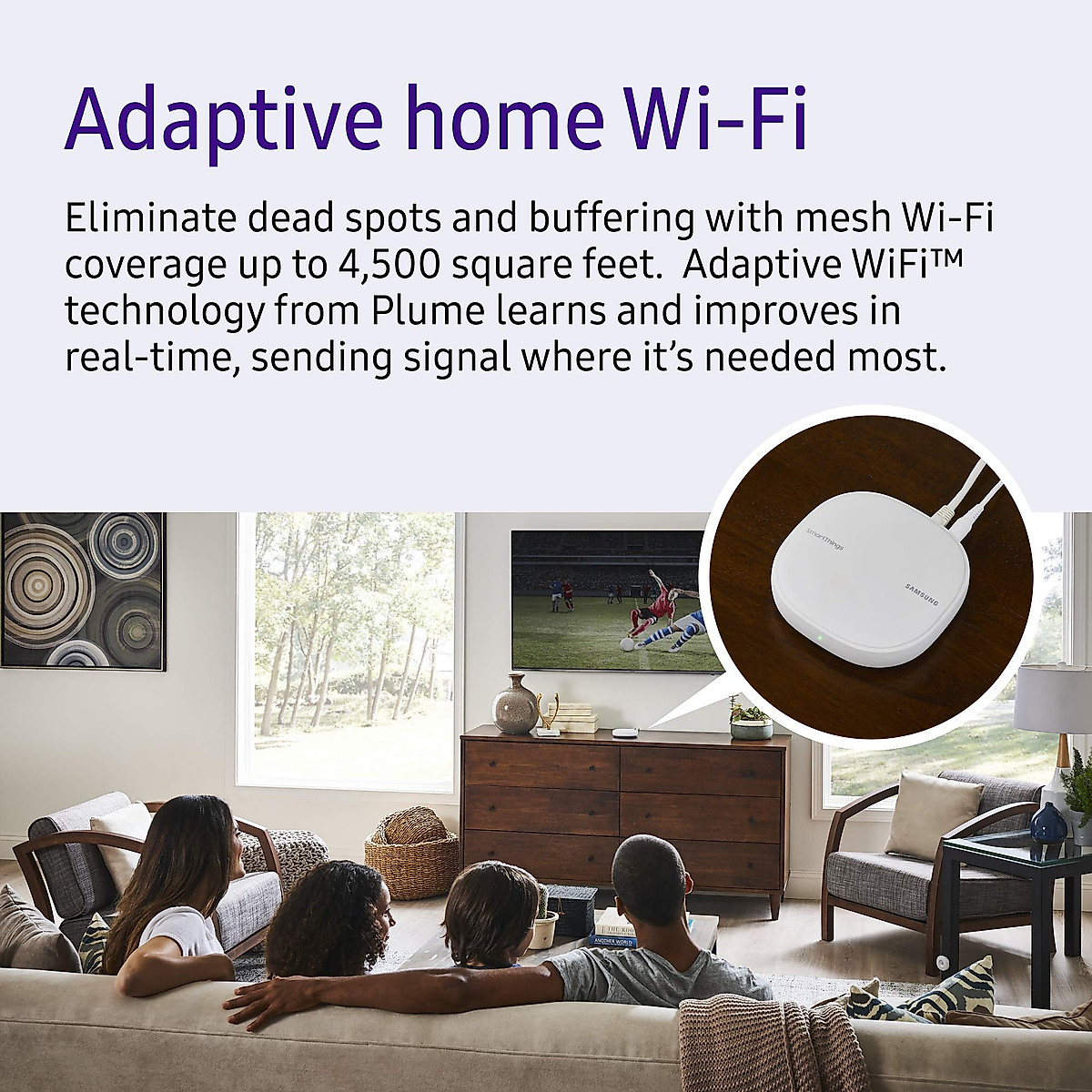 Samsung SmartThings WIFI Mesh Router Range Extender SmartThings Hub Functionality Whole-Home WIFI Coverage (Renewed)