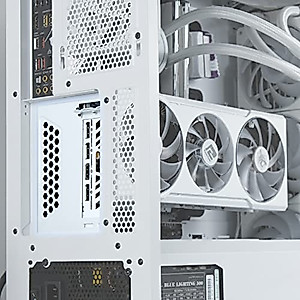 EZDIY-FAB Vertical Graphics Card Bracket PCIE Slot Plate, Vertical GPU Mount, Video Card VGA Support Kit -White