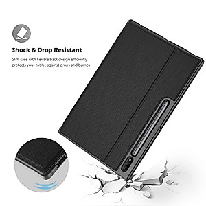 ProCase Galaxy Tab S8 Ultra Case 14.6 Inch 2022 with S Pen Holder Model X900 X906, Slim Stand Protective Cases Smart Folio Cover for 14.6 in Galaxy Tab S8 Ultra Tablet 2022 SM-X900 SM-X906 –Black
