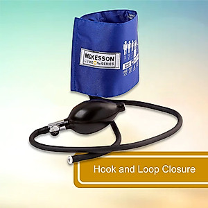 McKesson LUMEON Blood Pressure Cuff and Bulb, Royal Blue, Adult Small, 19 cm to 27 cm, 1 Count
