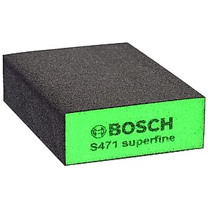 Bosch Professional 1x Sanding Sponge S471 Best for Flat and Edge Superfine (Wood, Plastic and Metal, Accessories for Hand Sanding)