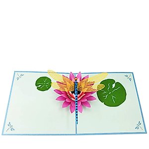 POP CARD EXPRESS Dragonfly 3D Pop Up Greeting Card - Happy Birthday Card, Just Because, Mother's Day, for son, daughter, kids, children (Dragonfly Pop Up Card)