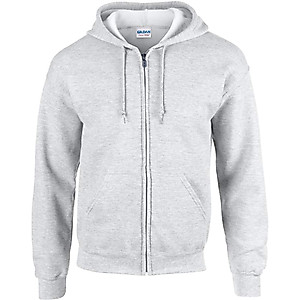 Gildan Heavy Blend Unisex Adult Full Zip Hooded Sweatshirt Top (XL) (Ash)