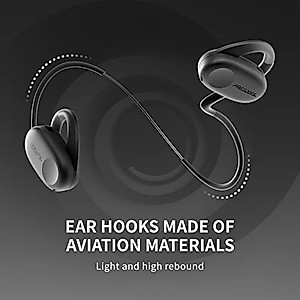 FREEDOTS.Open-Ear Sport Earbuds Non in Ear,True Wireless Non Bone Conduction with Earhook Built-in Mic with a Chager Dock,Fitness&Running Black