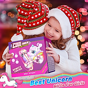 Carsky Remote Control Car RC Stunt Cars for Girl 360°Stunt Rotation 4WD Remote Cars for Kids 3-6 Double Sided RC Car with LED Lights,2.4GHz Electric Toy Car,Birthday Gift for 3 4 5 6 Year Old Girl