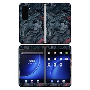 MightySkins Skin Compatible with Microsoft Surface Duo 2 - Storm Cloud | Protective, Durable, and Unique Vinyl Decal wrap Cover | Easy to Apply, Remove, and Change Styles | Made in The USA
