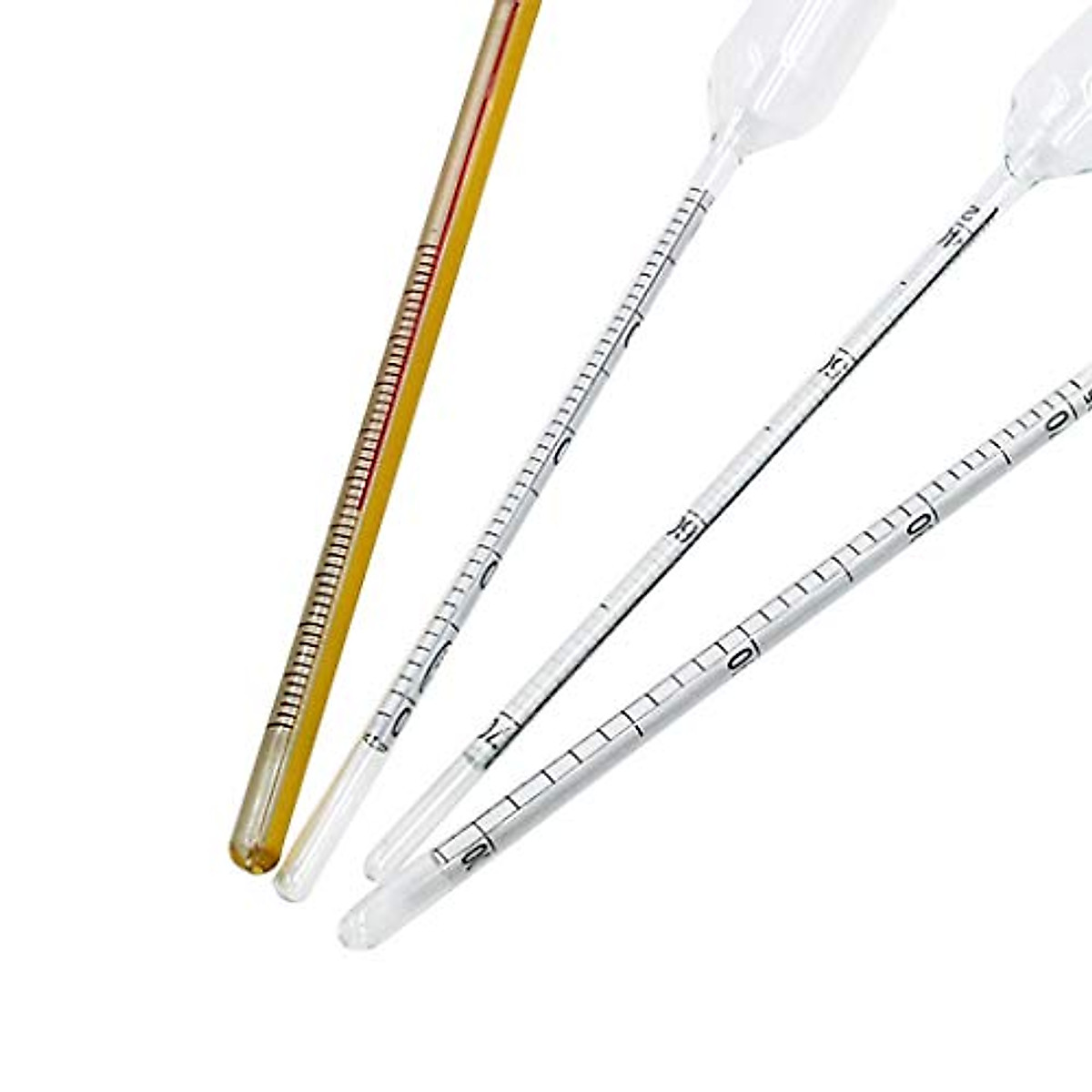 luosh 3 Pieces Alcohol Meter Hydrometer Tester 0 to 100% with Thermometer Gadget Case Kit for All Spirits/Distillates, Whiskey, Brandy, Vodka etc.