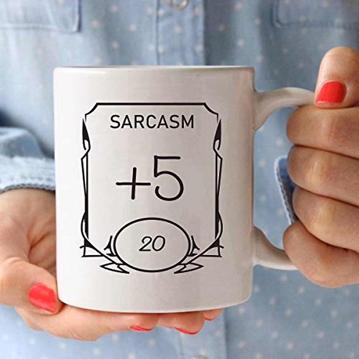 D&D Stats Mug - Sarcasm 11oz White Ceramic Coffee Mug - Dungeons and Dragons - RPG - DnD - Gift for Geeks