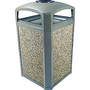 Rubbermaid Commercial Landmark Series Trash Can Frame with Ash Tray, 50 Gallon, Driftwood