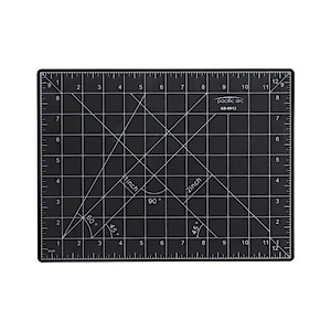 Pacific Arc Double Sided Self Healing Cutting Mat - Thick and Durable Vinyl Rotary Cutting Mat for Sewing & Scrapbook Paper Cutting Mat (09"x 12")