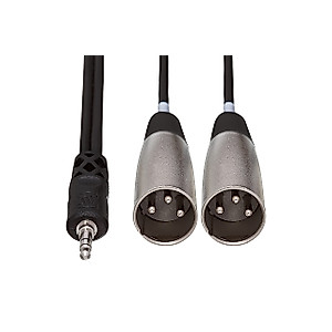 Hosa CYX-403M 3.5 mm TRS to Dual XLR3M Stereo Breakout Cable, 3 Meters Black