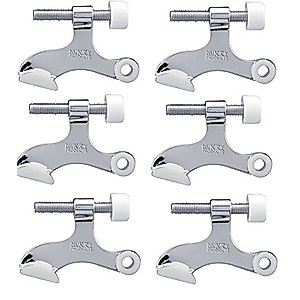 Nuk3y Hinge Pin Heavy Duty Adjustable Door Stop (6 Pack, Chrome)