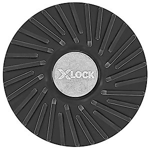 BOSCH MGX0600 6 In. X-LOCK Backing Pad with X-LOCK Clip - Medium Hardness, Use with Fiber Discs, for Applications in Metal Surface Finishing, Weld Blending, Rust Removal